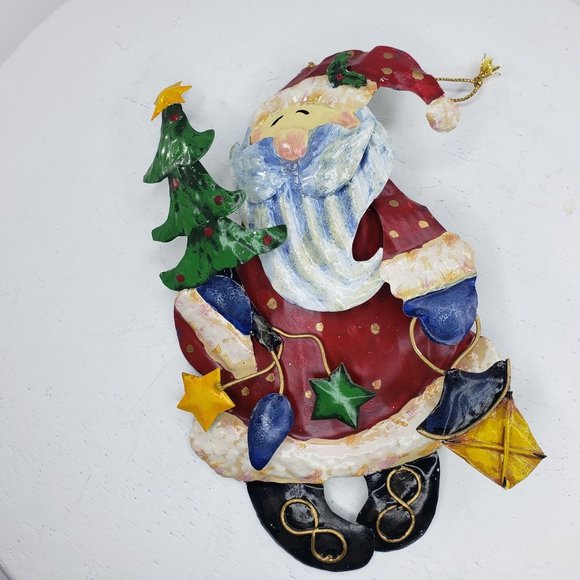 Unmarked | Holiday | Vintage Metal Santa Claus Ornament Christmas 6 ...